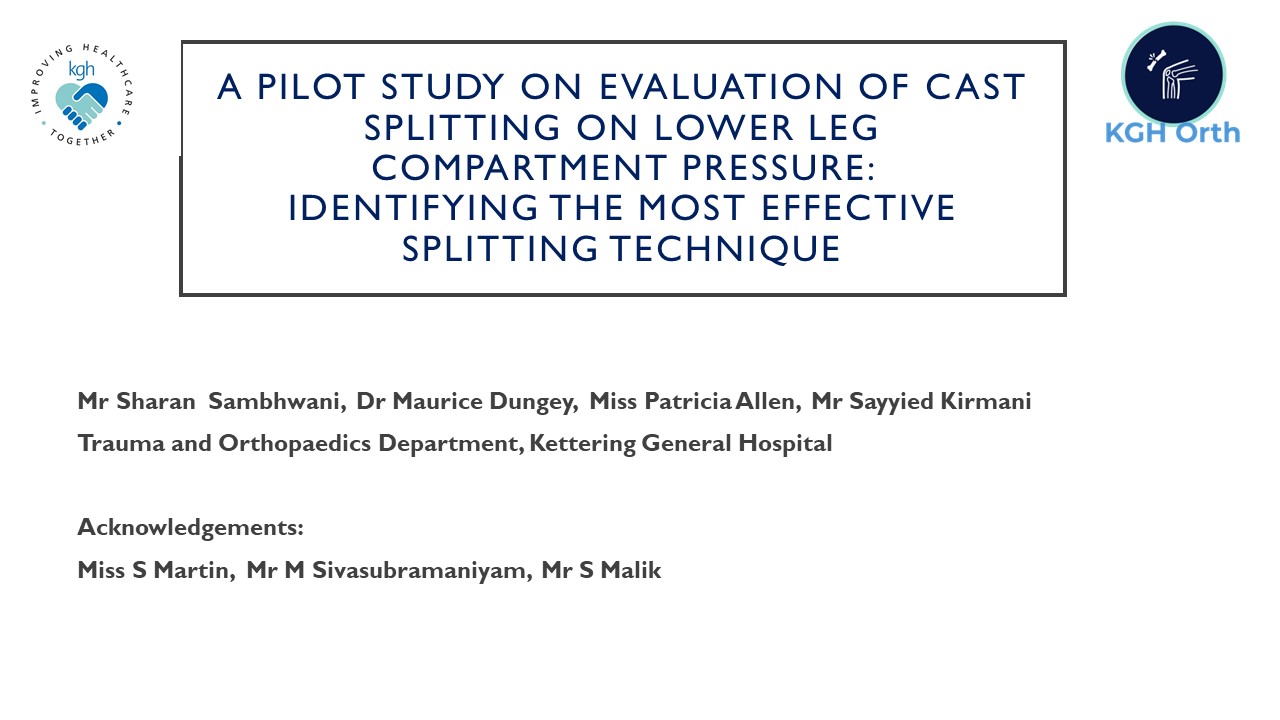 Evaluation of cast splitting on lower leg compartment pressures: a ...